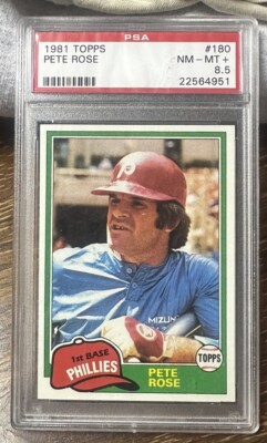 1981 Topps #180 - Pete Rose - Philadelphia Phillies - PSA 8.5 NM-MT+ RIP PETE | eBay