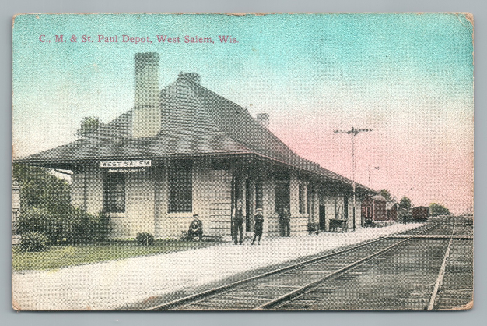 CM&StP Railroad Depot WEST SALEM Wisconsin—Rare Antique Train Station ...