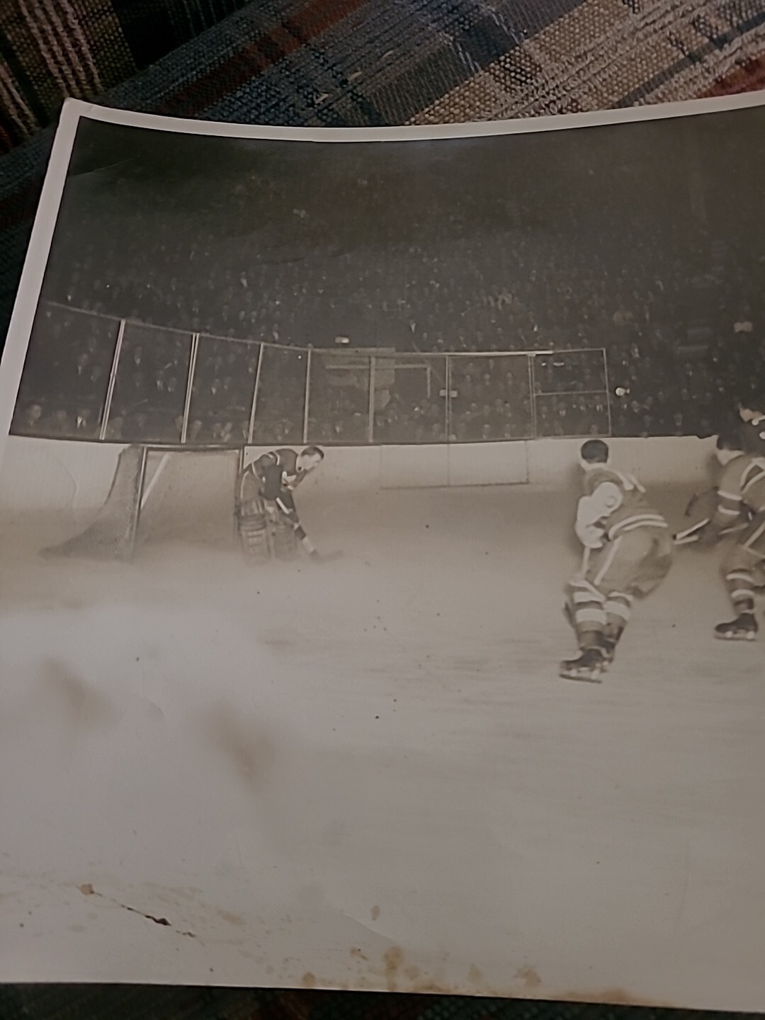 1940/50S MAURICE RICHARD ATTACKS TORONTO NET NHL HOCKEY PHOTO MONTREAL ...