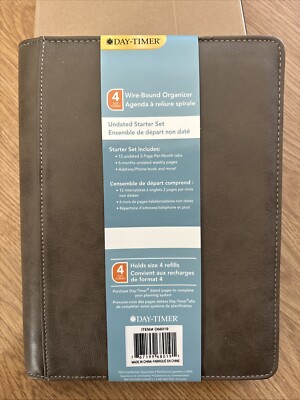 New Day-Timer Wire-Bound Organizer/Planner( GREY), (9.25X7.25”) #D68019 ...