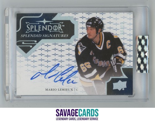 2017-18 UD Splendor Splendid Signatures Mario Lemieux Auto SSP #SA-ML ...