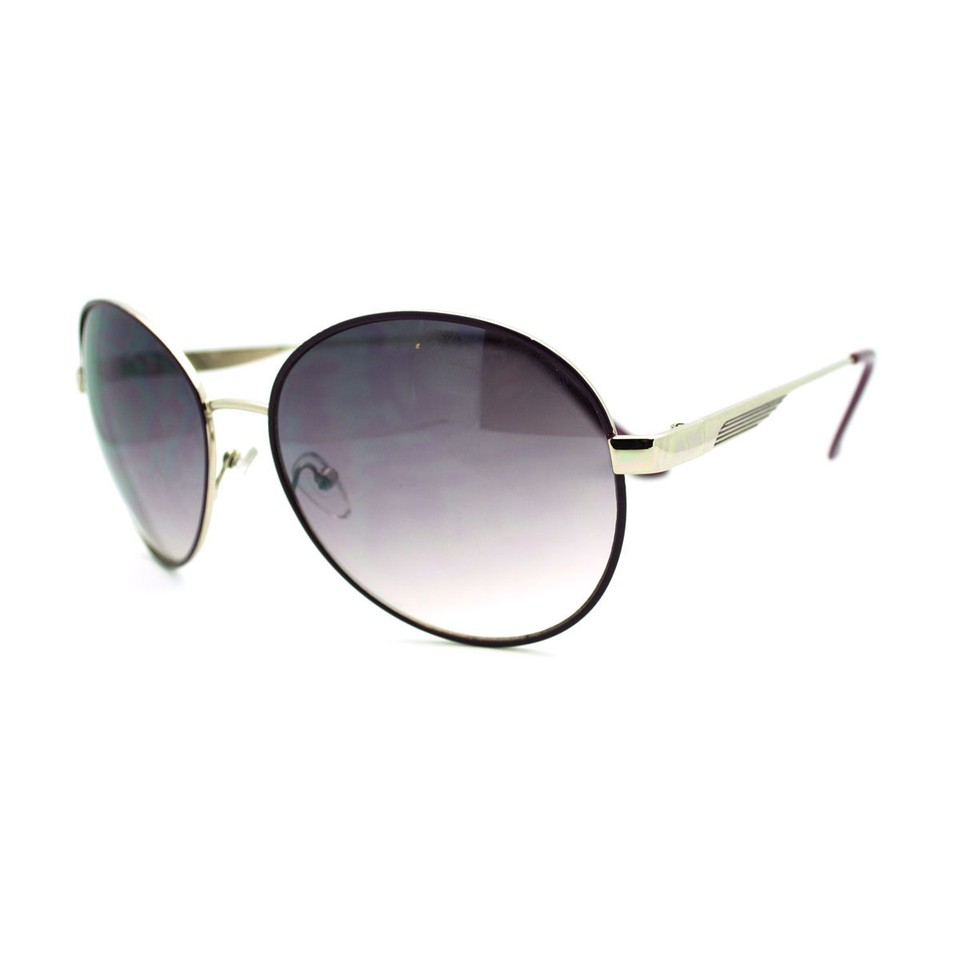 Womens Round Sunglasses Retro Style Metal Frame | eBay