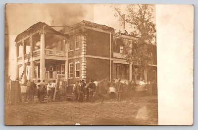 Postcard RPPC After a Fire in a Two Story Residential Structure 46T | eBay