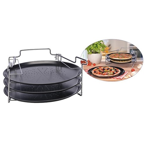 Pizza-Back-Set inkl. Ständer Backblech Pizza-Blech Pizza-Halter ...