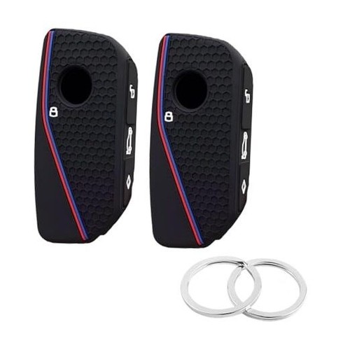 2 PCS BMW Key Fob Cover, Drop and Scratch Resistant Soft Silicone ...