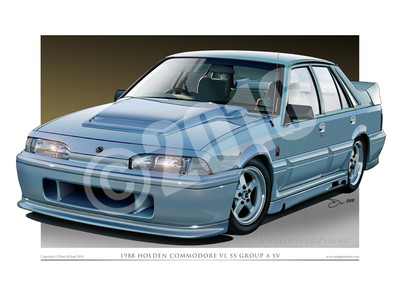 VL Walkinshaw Print - Holden VL SS Group A HSV Car Drawing A3, A2 And ...