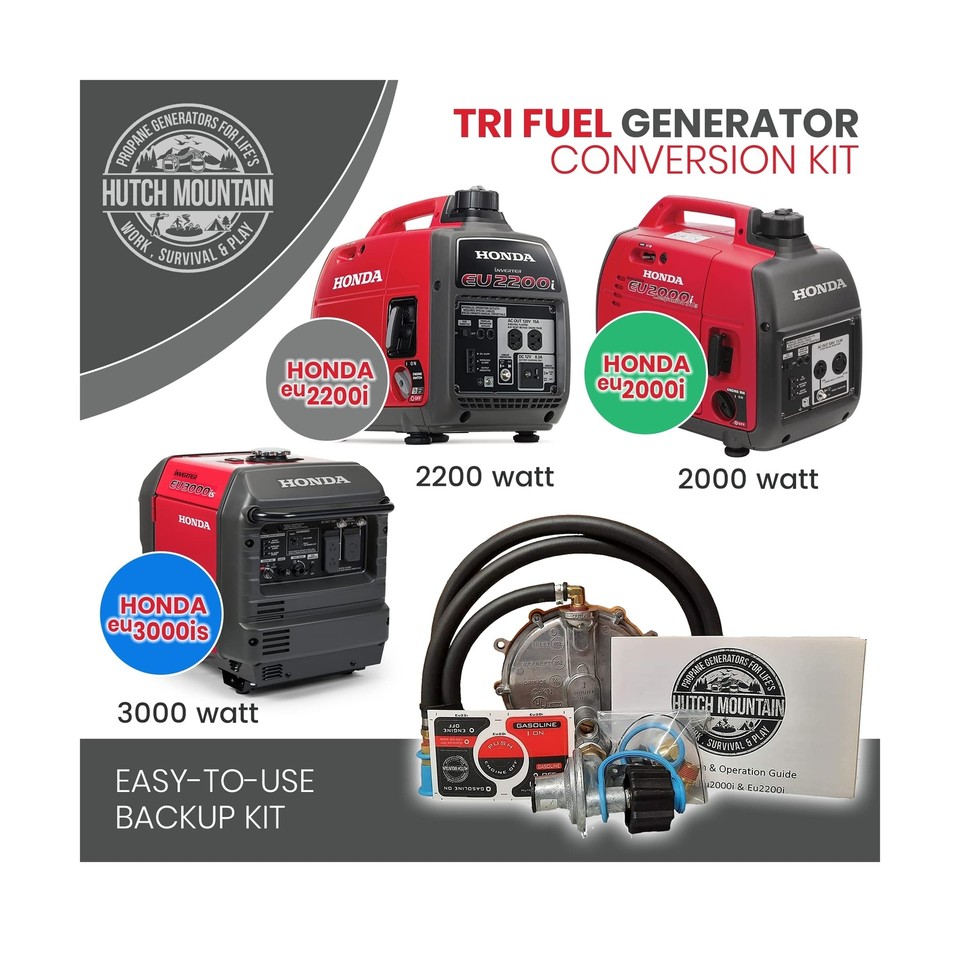 Hutch Mountain Generator Propane Conversion Kit Honda EU3000is- Tri ...