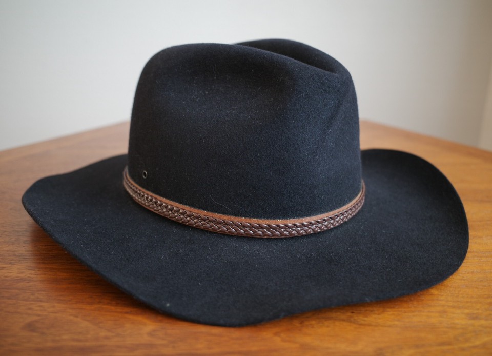 Akubra Kiandra Australian Cowboy Outback Black Pure Fur Felt Hat Size ...