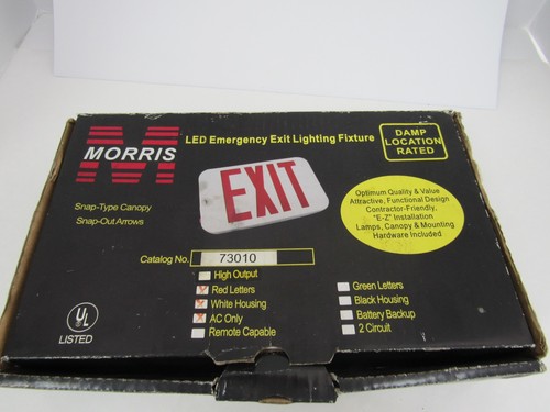 MORRIS LED EMERGENCY EXIT LIGHTING FIXTURE 73010 FIRE-RETARDED E-Z ...
