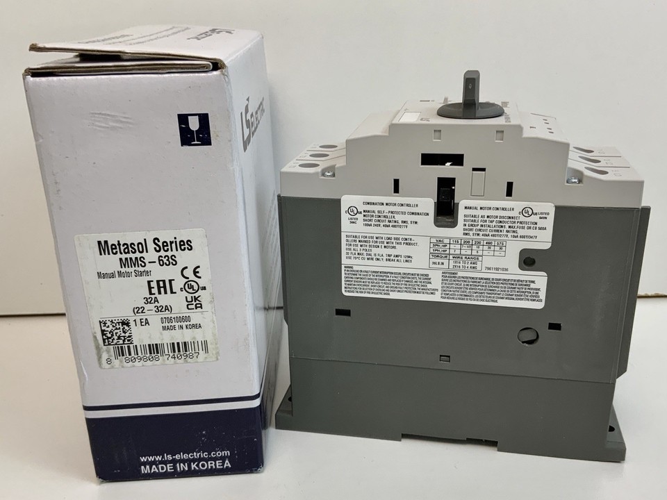 LS Electric Manual Motor Starter Metasol Series MMS-63S (22-32A) NEW | eBay