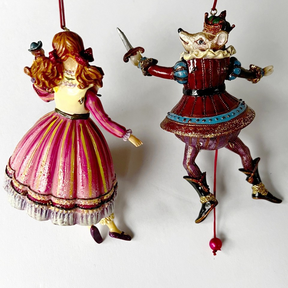 Nutcracker Suite Pull String Resin Christmas Ornaments Clara & Mouse ...