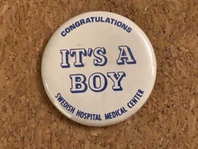 Vintage Swedish Hospital It’s A Boy Pinback Pin 2.25” Seattle ...