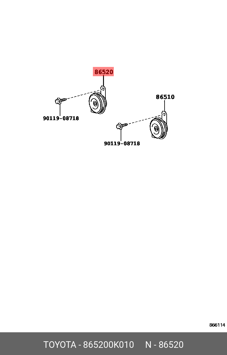 Genuine OE horn pitch, 865200K010 for TOYOTA 86520-0K010 | eBay UK