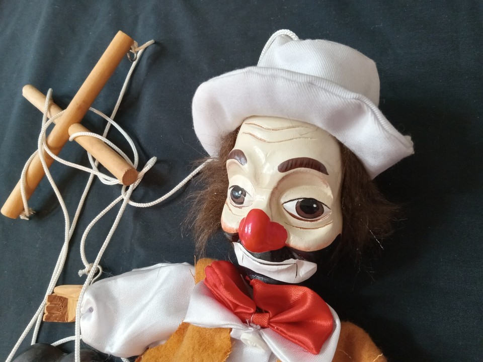 Marionette Wooden String Puppet - Clown 13" - Excellent condition | eBay