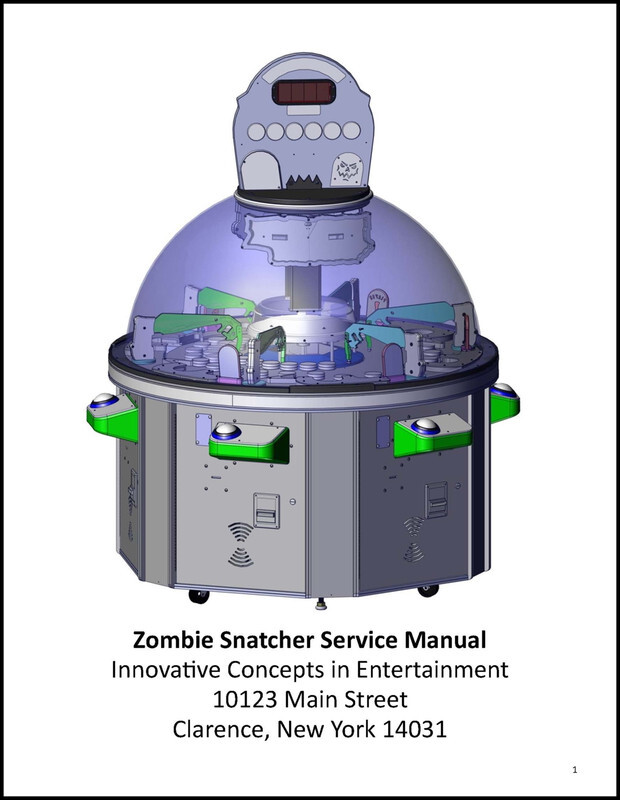 Zombie Snatcher Arcade Redemption Game Operations/Service/Repair Manual ...