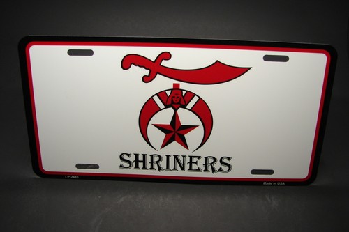 SHRINERS METAL CAR LICENSE PLATE TAG. SHRINERS INTERNATIONAL CAR ...