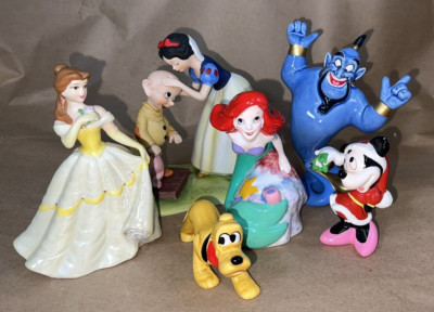 WALT DISNEY FIGURINES ALADDIN GENIE ARIEL PLUTO MINNIE MOUSE SNOW WHITE ...