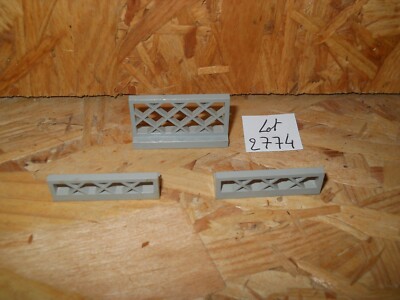 #2774# LEGO VINTAGE LOT 3 BARRIERES GRIS ANCIEN OldGray ref 3633 3185 ...