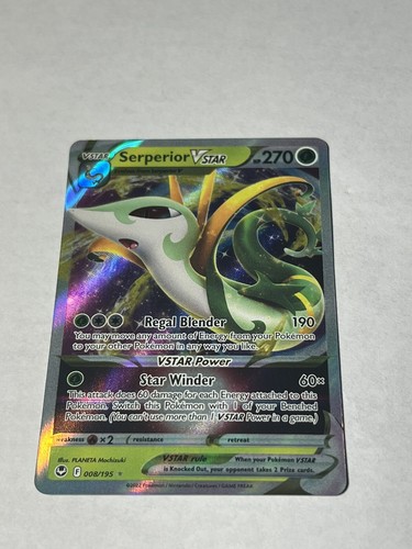 Pokémon TCG Serperior VSTAR Silver Tempest 008/195 Holo Ultra Rare Near ...