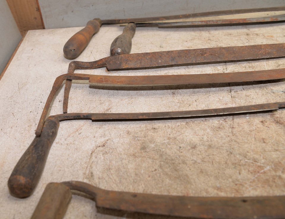 7 antique Draw knives spoke bark shave collectible woodworking knife ...