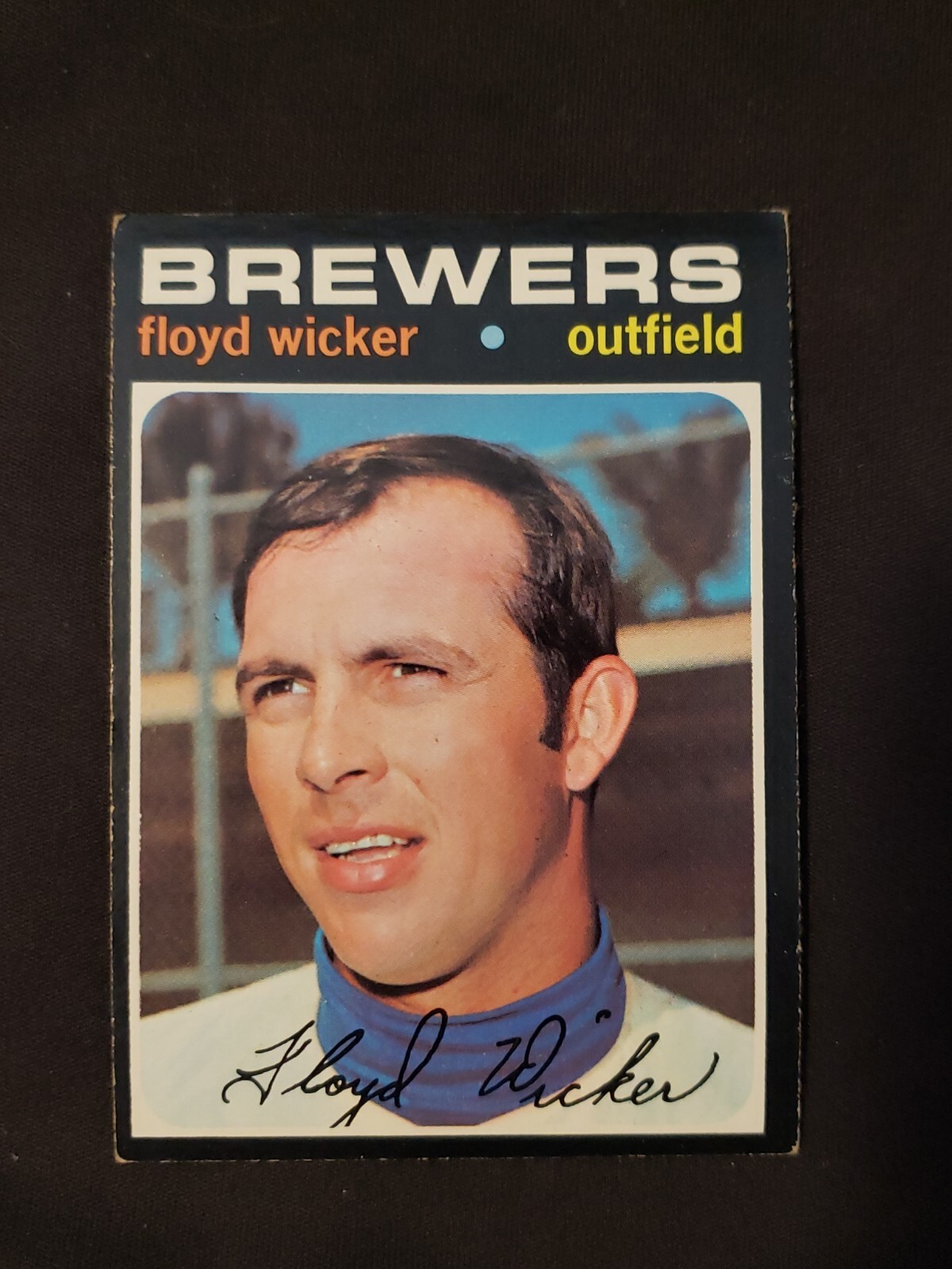 Floyd Wicker 1971 Topps Milwaukee Brewers Autograph | eBay