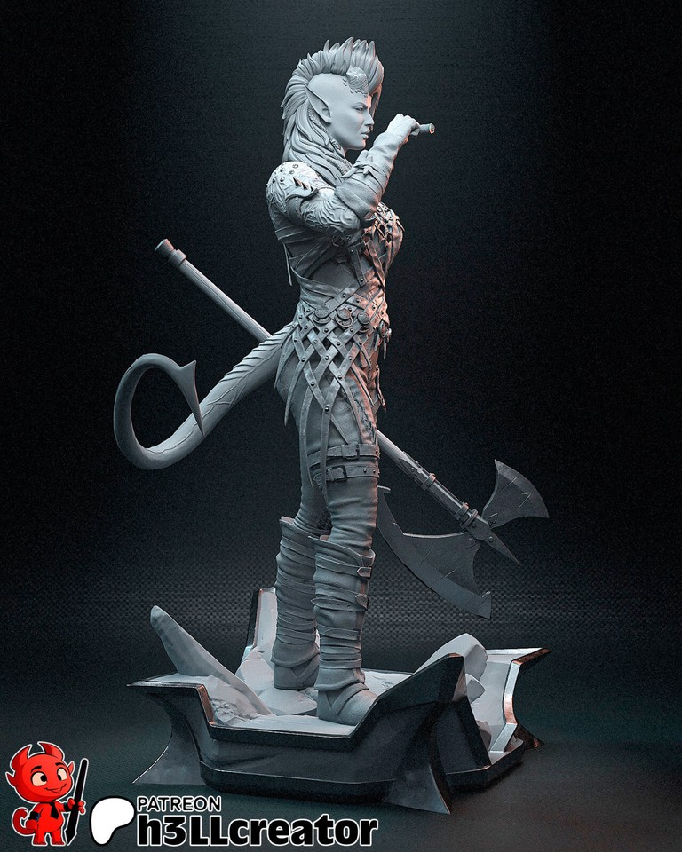 Karlach 3D Printed Figure, Baldur's Gate Collectible Statue, Unpainted ...
