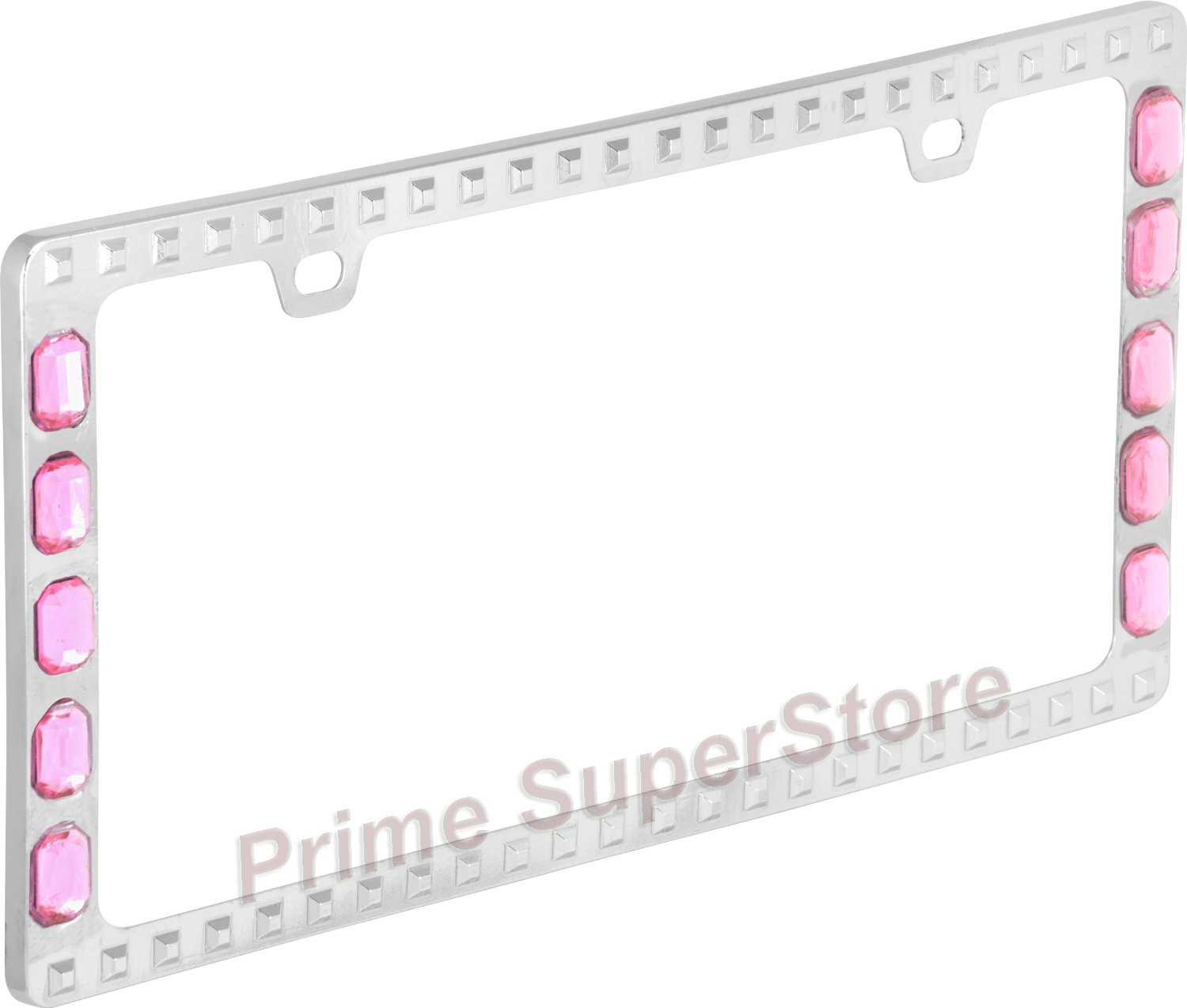 New Pink Ruby Diamonds/Crystals Bling Metal Car License Plate/Tag Frame ...