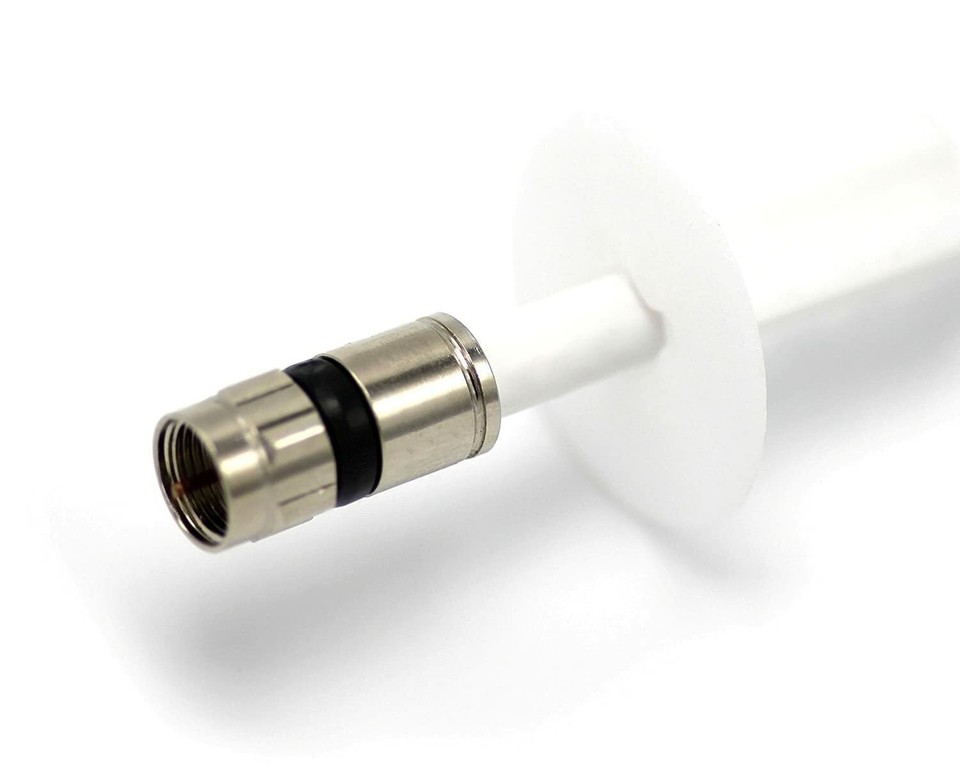 White Single Feed Through Bushing For Coax Coaxial Cable RG6 - 10 Pack ...