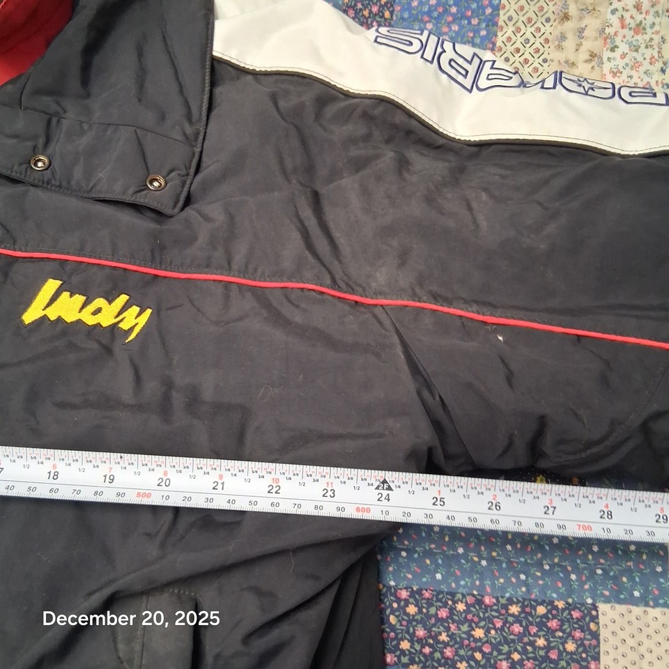 VTG Polaris SP Indy Racing Checkered Flag Jacket Mens Size XL Tall XLT ...