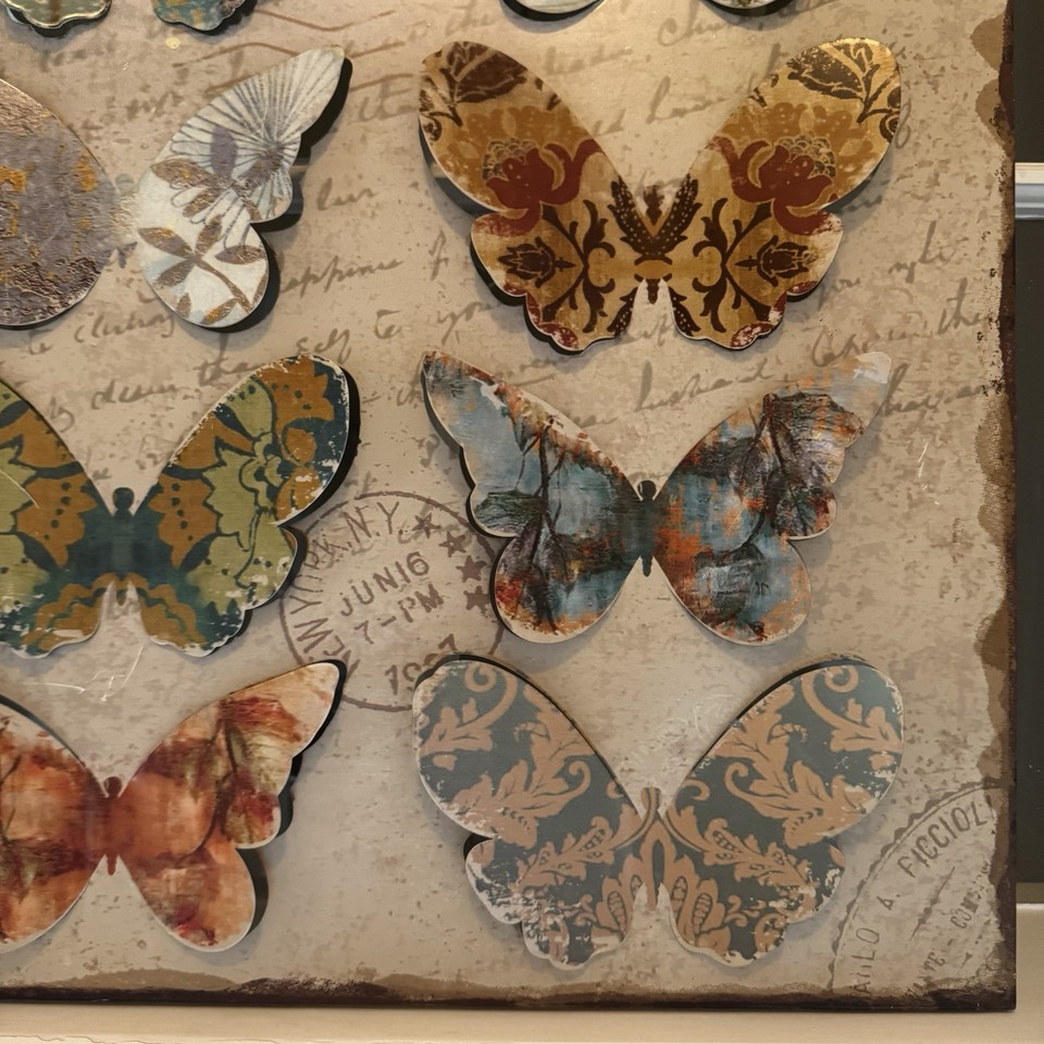 Metal Butterfly Cut Out Wall Art Shabby Chic Butterflies 3D Effect ...
