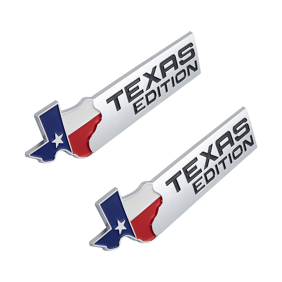 2PCS TEXAS Edition Emblem Car Truck Door Tailgate Badge Sticker Decal ...