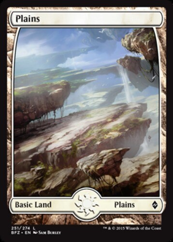 Heavy Play, Japanese MTG Regular Plains (251) (Full Art) Battle For ...