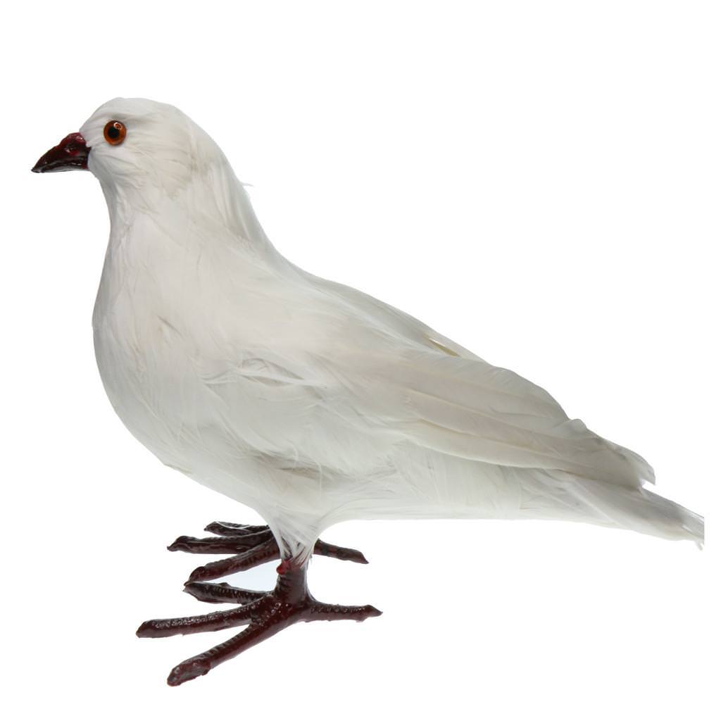 Fake Artificial Pigeon Feathered Bird Budgie Garden Home Decoration ...