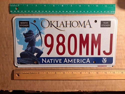 License Plate, Oklahoma, Native America, Passenger 980 MMJ | eBay