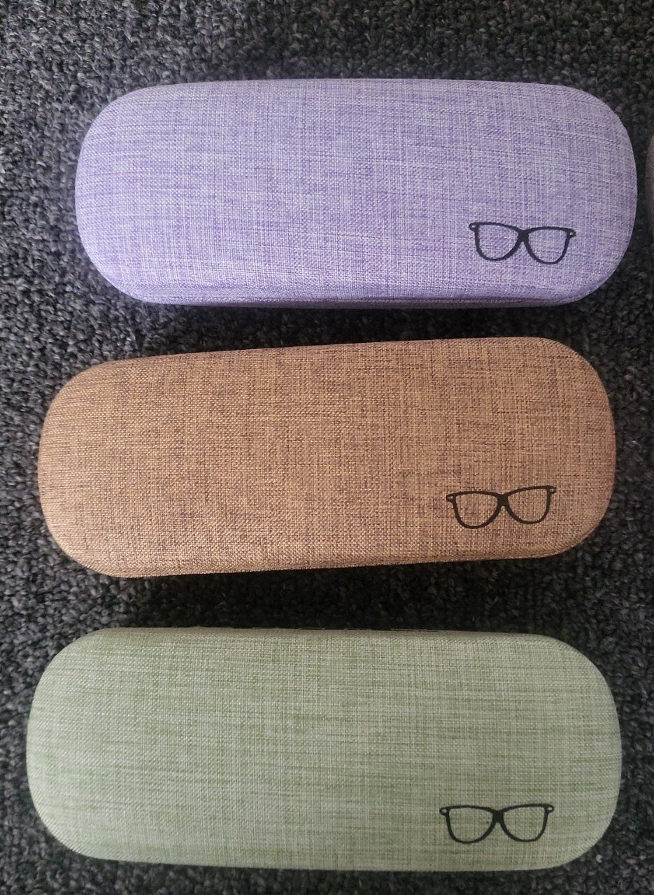 3 Pack- CHZZMS Hard Shell Eyeglasses Case Protector Linen Fabrics ...
