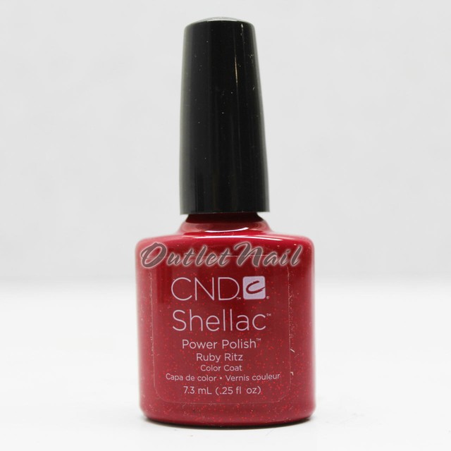 CND Shellac RUBY RITZ Led 14 Day Nail Gel Polish Red Sparkles Limited ...