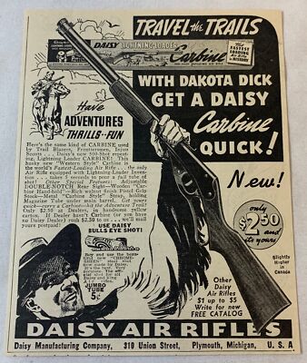 1939 DAISY bb gun air rifle ad ~ Lightning Loader Carbine With Dakota ...