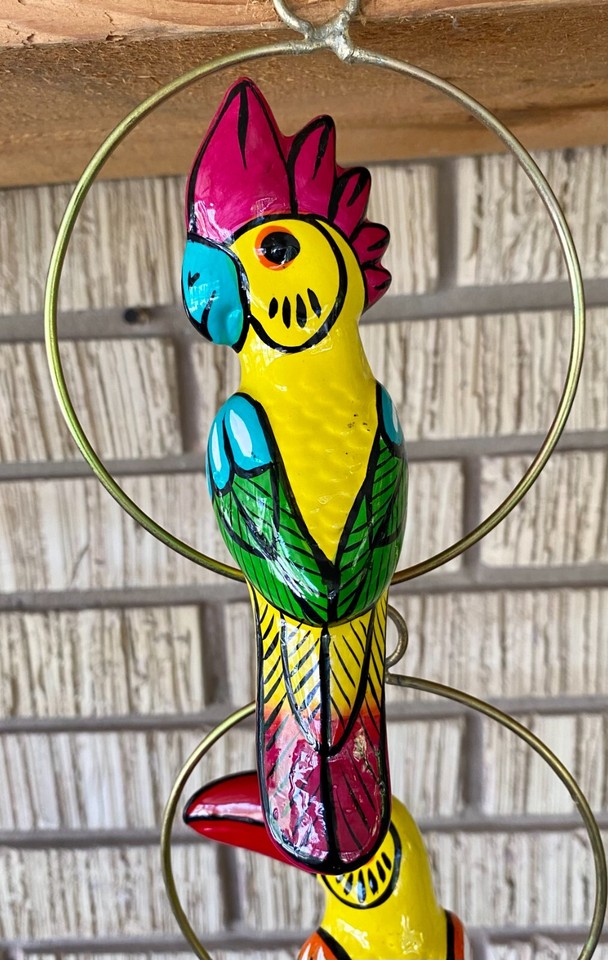 3 Talavera Bird Handmade Painted Ceramic Parrot Mexican Pottery Hanging ...