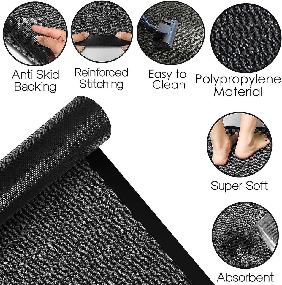Large Heavy Duty Door Mat Barrier Mat Entrance Rug Runner Rubber ...