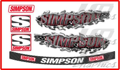 SIMPSON HELMET SUN STRIP AND SIDES STICKER DECAL | eBay
