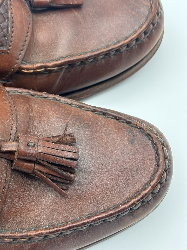 Allen Edmonds Maxfield Loafers Mens 9E Brown Tassel Shoes Leather | eBay