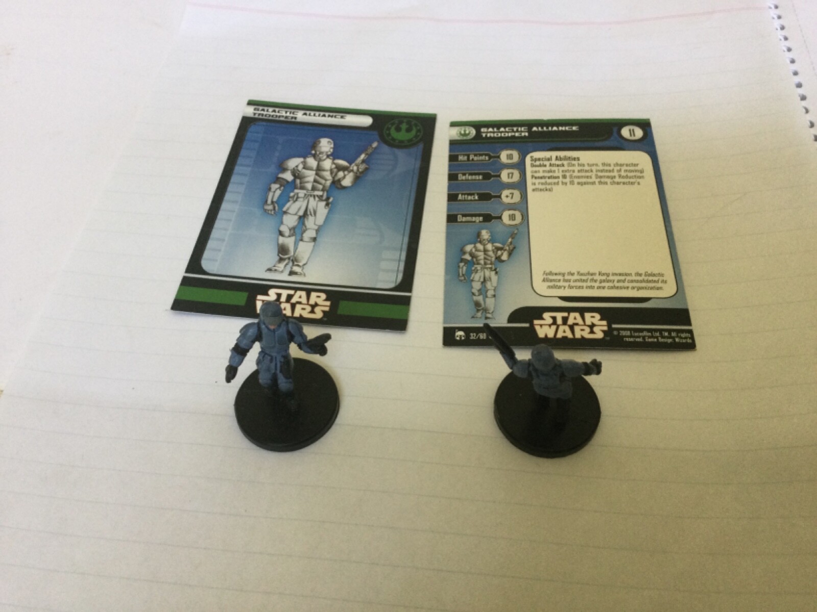 2 x Galactic Alliance trooper Star Wars Miniatures + Stat Card | eBay ...