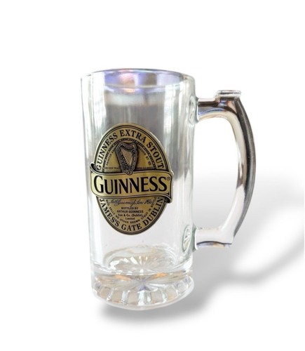 Guinness Vintage Mug Glass Smooth Barrel Beer Stein 1 Pint Clear ...