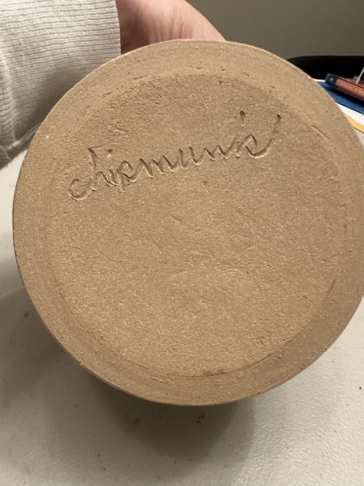 Beige Blue Pottery Flower Pot Signed Chipmunk 4” Tall | eBay UK