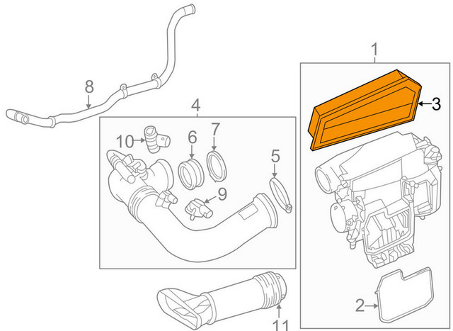 Genuine Engine Air Filter Mercedes-Benz W204 A2710940304 for sale ...