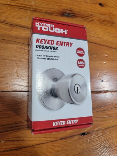 Hyper Tough Keyed Entry Doorknob Stainless Steel Finish ANSI Grade 3 ...