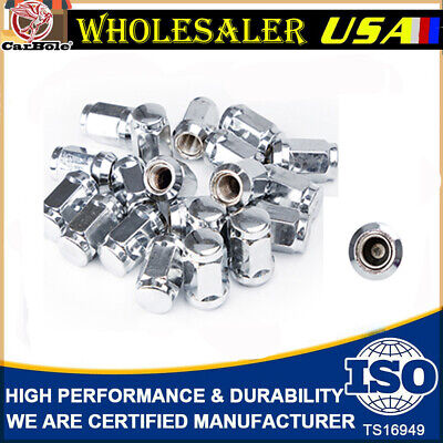12x1.5 19mm Hex Chrome Factory Style Hubcap Wheel Cover Lug Nuts 20PCS ...