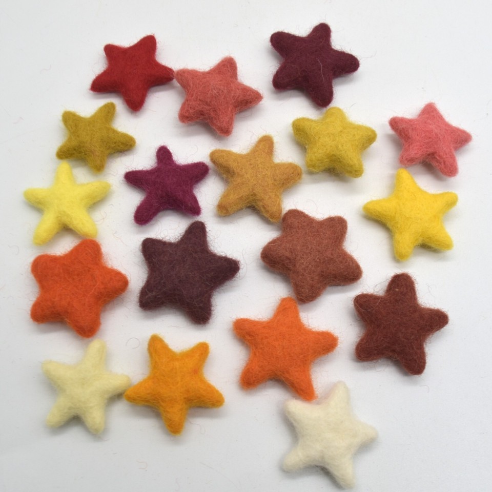100% Wool Felt Stars - Handmade - Felted Stars - Assorted Colours | eBay
