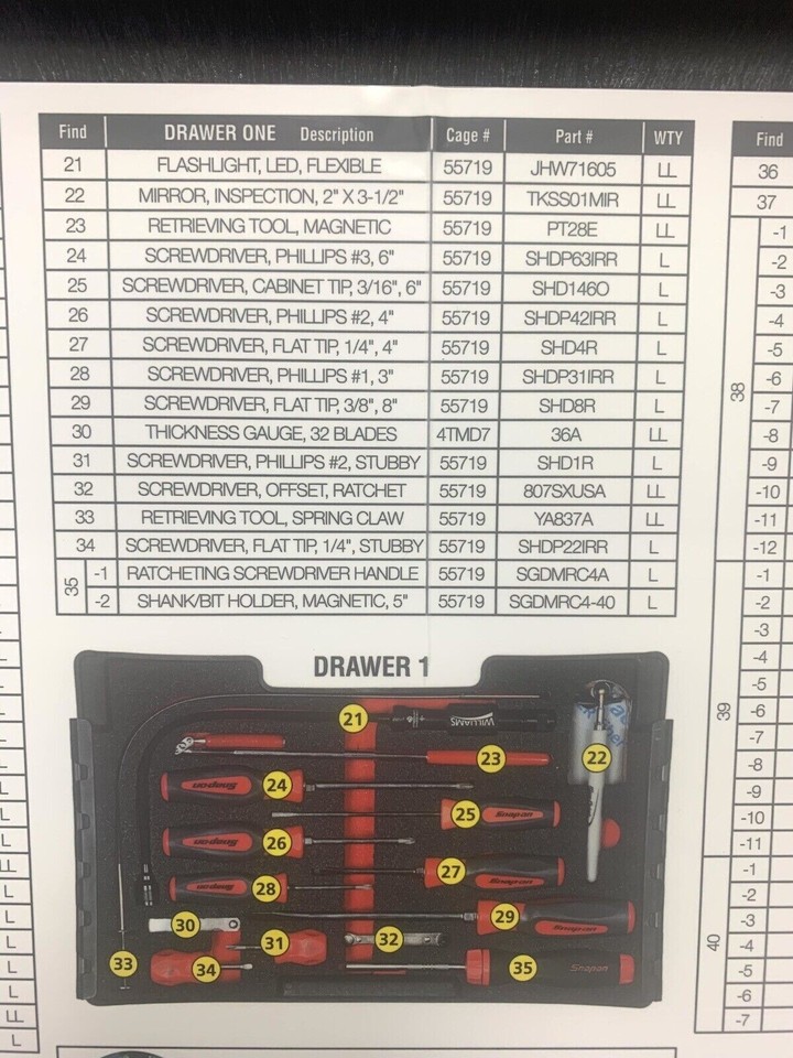 New Snap-on™ GMTK General Mechanic's Maintenance Military Tool Set Kit ...