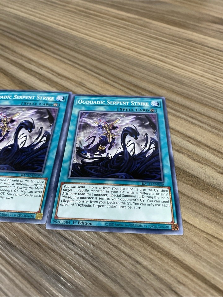 BACH-EN058 Ogdoadic Serpent Strike Yu-Gi-Oh Card 1st Edition x 2 pack ...